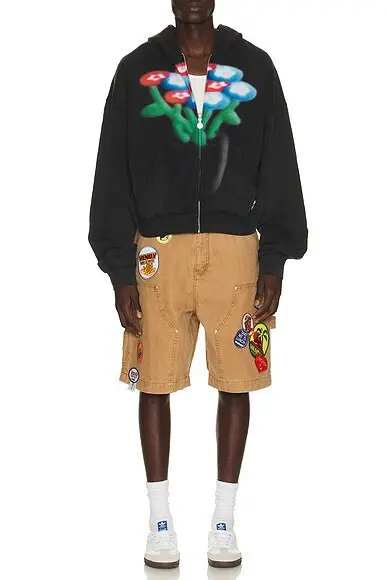VANDYTHEPINK Spray Flower Zip Up Hoodie