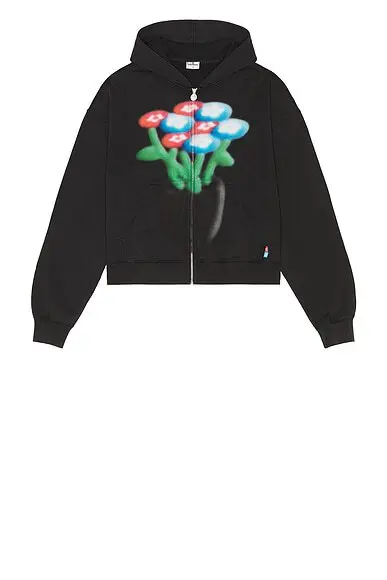 VANDYTHEPINK Spray Flower Zip Up Hoodie