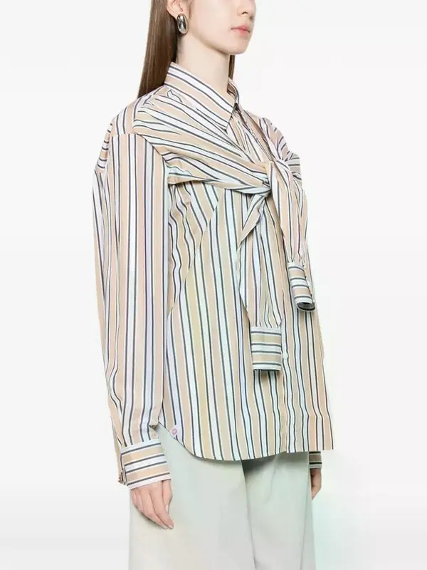 CHARLES JEFFREY Beige Stripe Pattern Shirt