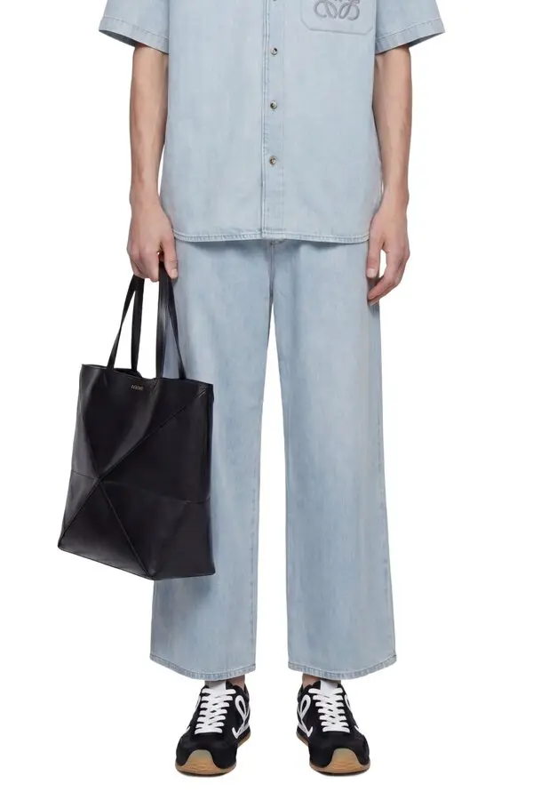 Loewe Drawstring Trousers In Denim - Blue