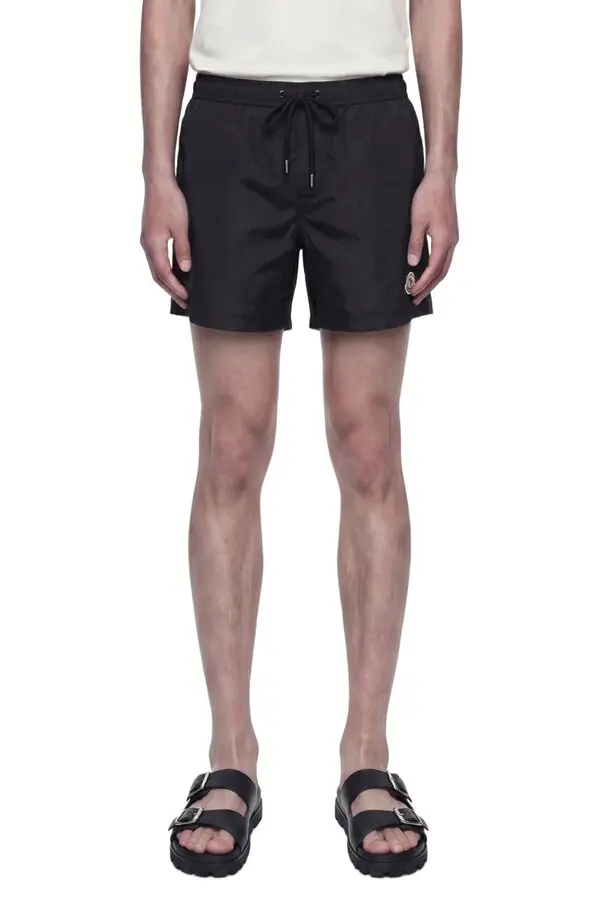 Moncler Logo Patch Swim Shorts - Black