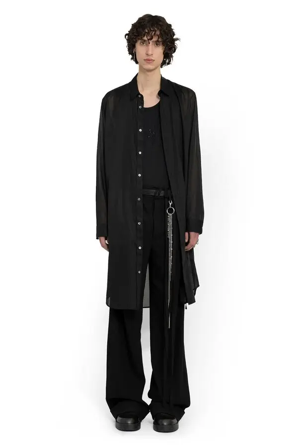 ANN DEMEULEMEESTER Maurice Organza Long Shirt - Black