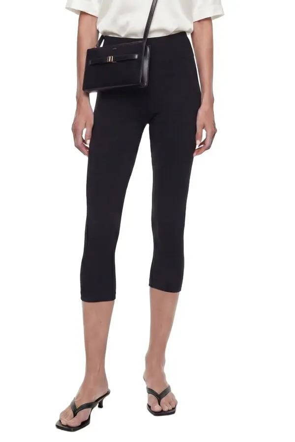 TOTEME Capri Knit Leggings - Black