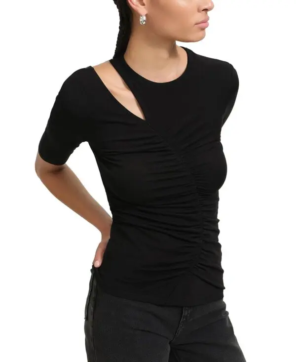 MARCELLA Paz Top With Asymmetrical Neckline And Ruched Detailing