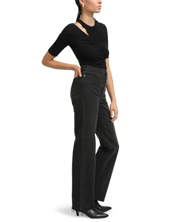 MARCELLA Paz Top With Asymmetrical Neckline And Ruched Detailing