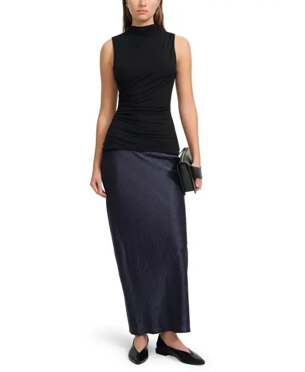 MARCELLA Camila Drape Neck Sleeveless Top - Black