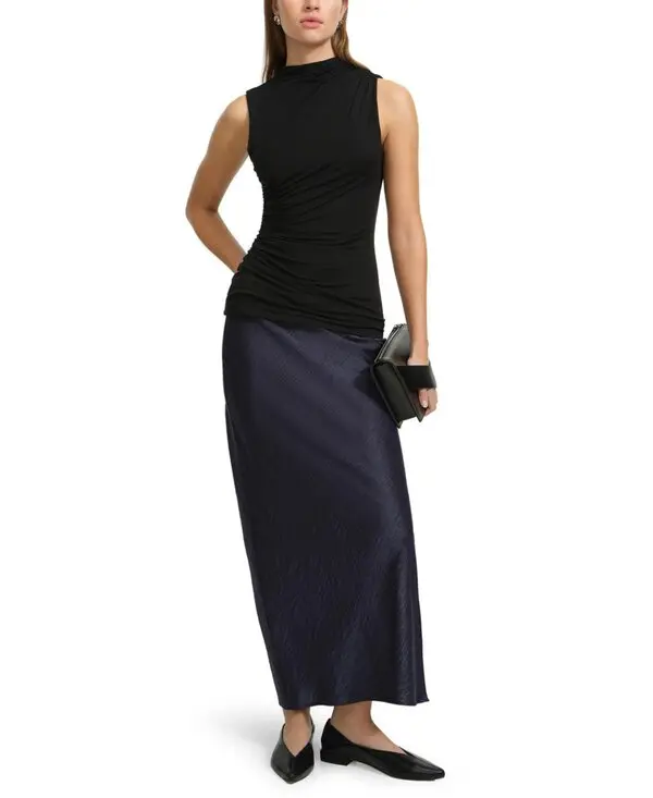 MARCELLA Camila Drape Neck Sleeveless Top - Black