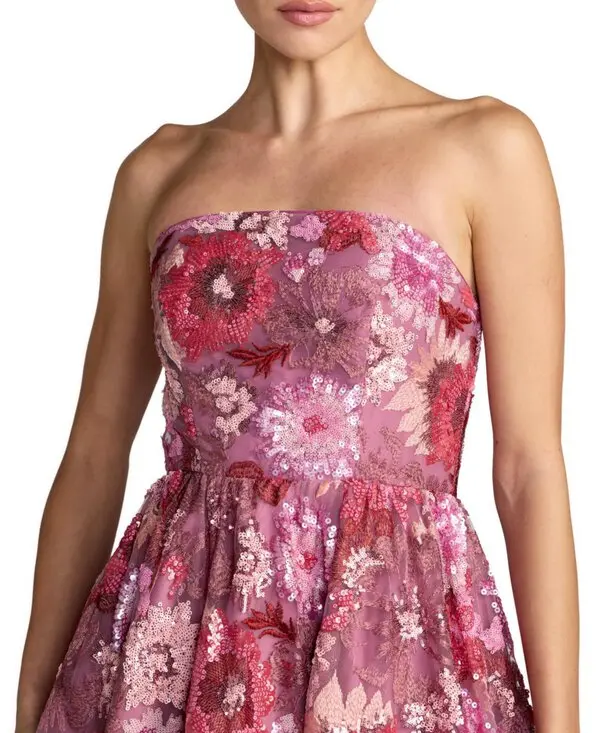 Mac Duggal Embellished Sequin Strapless Midi Dress