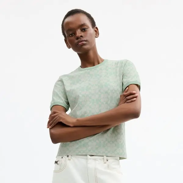 COACH X Brain Dead Signature Ringer T-shirt - Mint