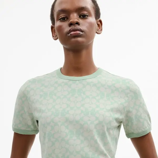 COACH X Brain Dead Signature Ringer T-shirt - Mint