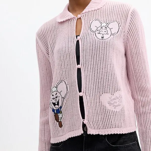 COACH X Brain Dead Kachi Mouse Cardigan In Organic Cotton