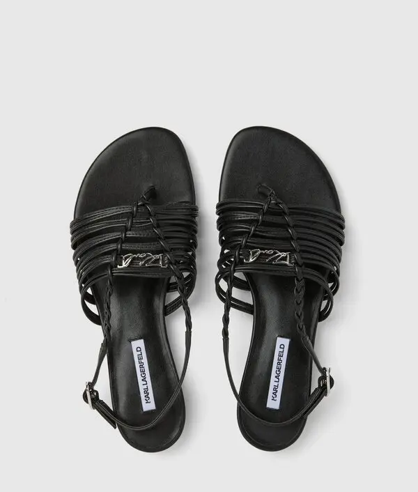 Karl Lagerfeld Alisso Ii Woven Leather Slingbacks