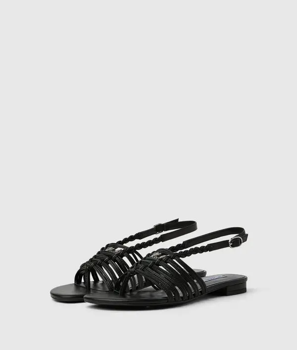 Karl Lagerfeld Alisso Ii Woven Leather Slingbacks