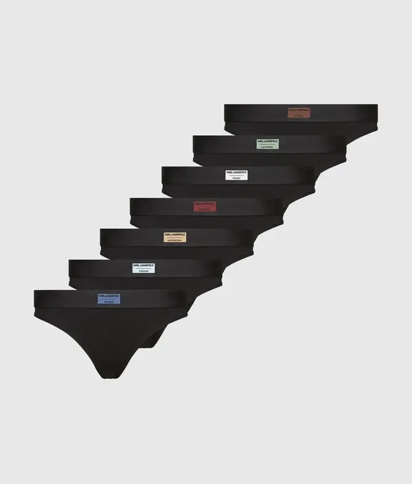Karl Lagerfeld Days Of The Week Thongs – 7-pack - Black