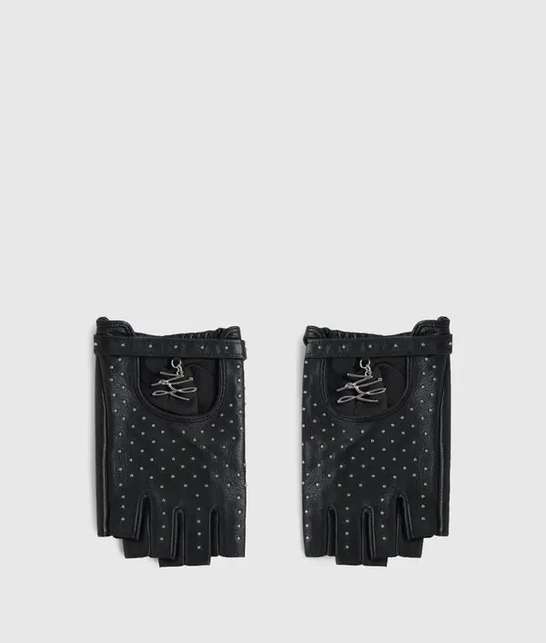Karl Lagerfeld K/autograph Studded Fingerless Gloves - Black