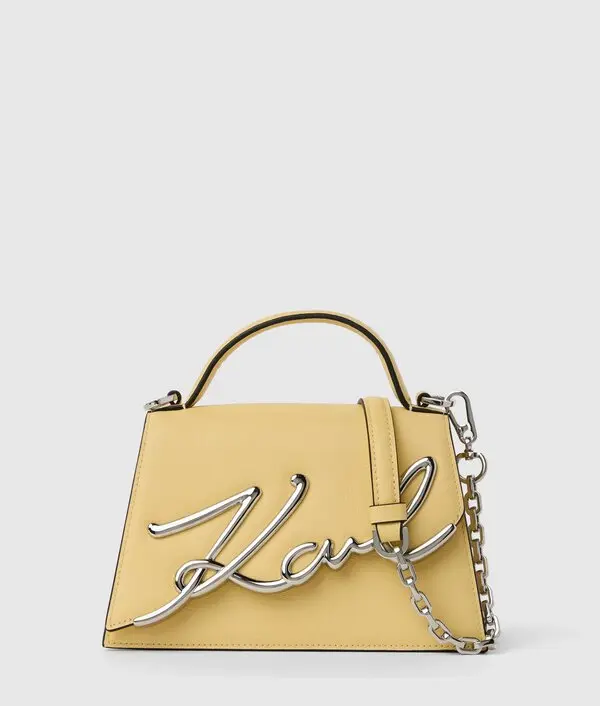 Karl Lagerfeld K/signature Small Crossbody Bag In Black Leather - Sunlight