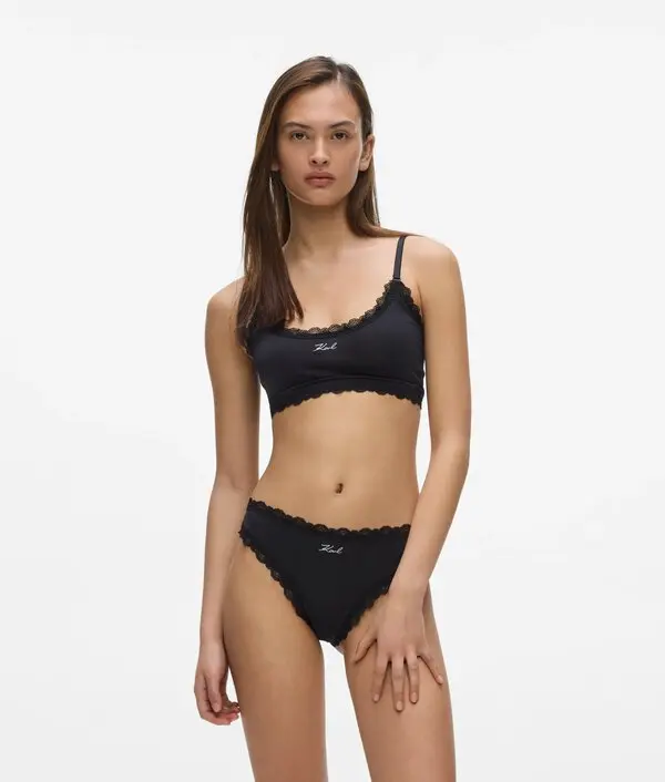 Karl Lagerfeld Signature Lace Trim Bralette