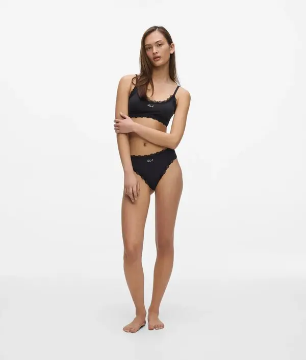 Karl Lagerfeld Signature Lace Trim Bralette