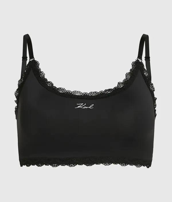Karl Lagerfeld Signature Lace Trim Bralette