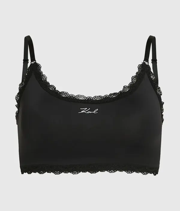 Karl Lagerfeld Signature Lace Trim Bralette
