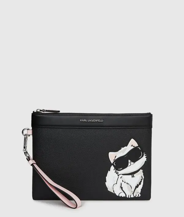 Karl Lagerfeld Ikon Choupette Pouch - Black