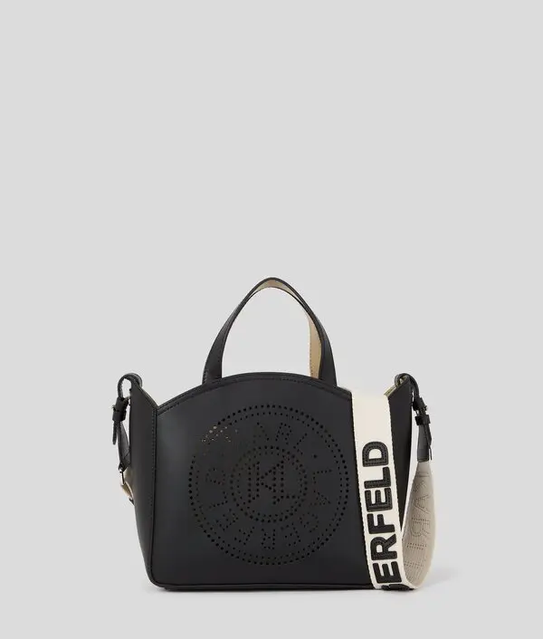 Karl Lagerfeld K/circle Perforated Small Tote Bag - Black
