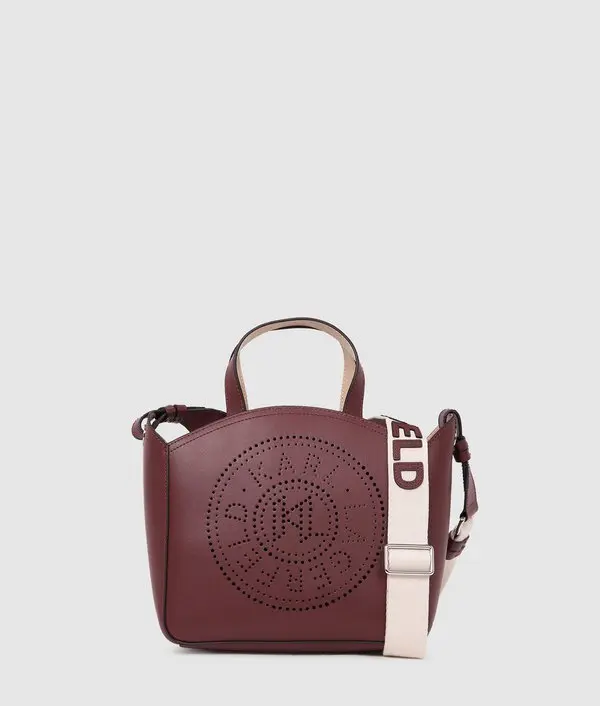 Karl Lagerfeld K/circle Perforated Small Tote Bag - Windsor Wine