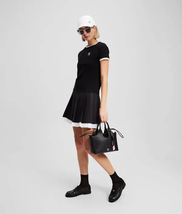 Karl Lagerfeld Ikon Contrast Piping T-shirt - Black