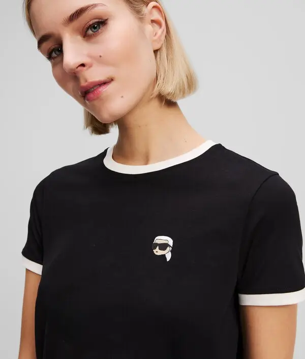 Karl Lagerfeld Ikon Contrast Piping T-shirt - Black