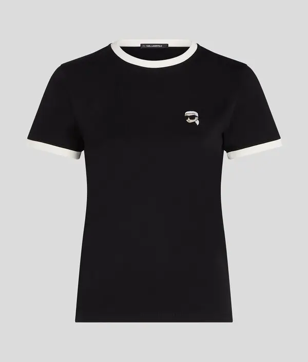 Karl Lagerfeld Ikon Contrast Piping T-shirt - Black