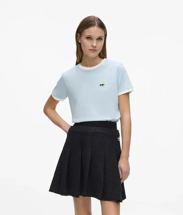 Karl Lagerfeld Ikon Contrast Piping T-shirt - Kentucky Blue
