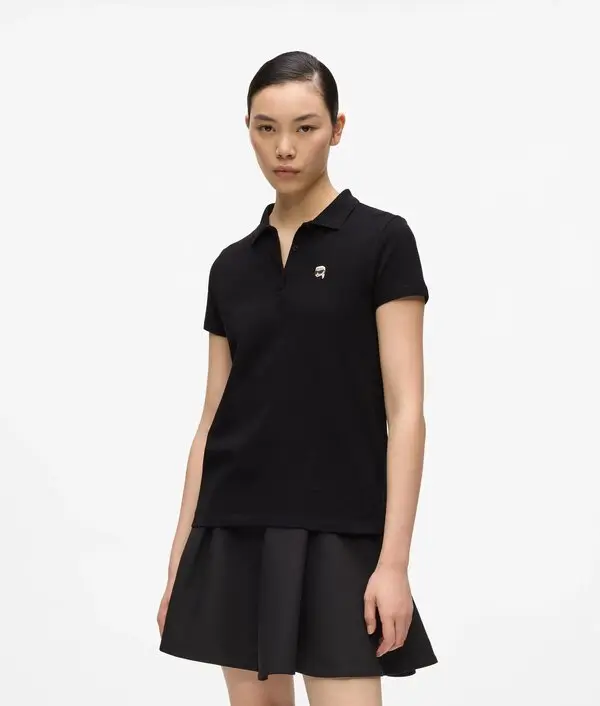 Karl Lagerfeld Ikon Pique Polo Shirt - Black