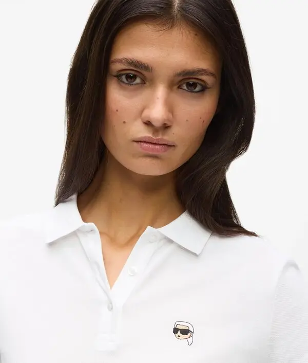 Karl Lagerfeld Ikon Pique Polo Shirt - White