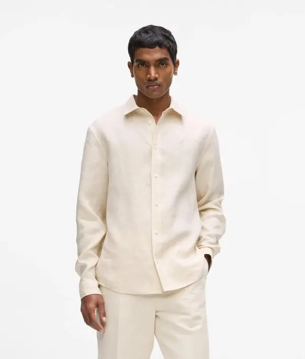 Karl Lagerfeld Monogram Linen Shirt - Natural