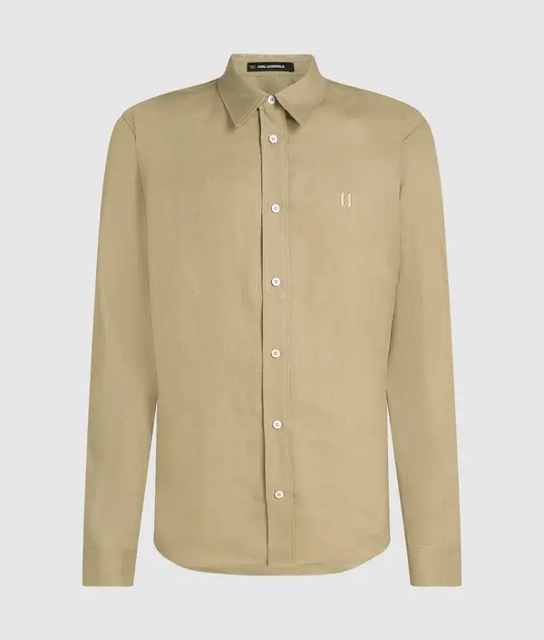 Karl Lagerfeld Monogram Linen Shirt - Twill