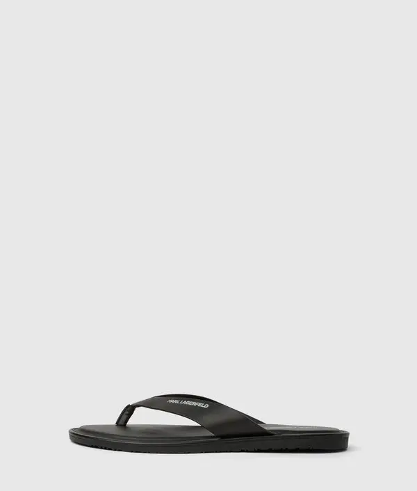 Karl Lagerfeld Kastor Iv Leather Slides - Black