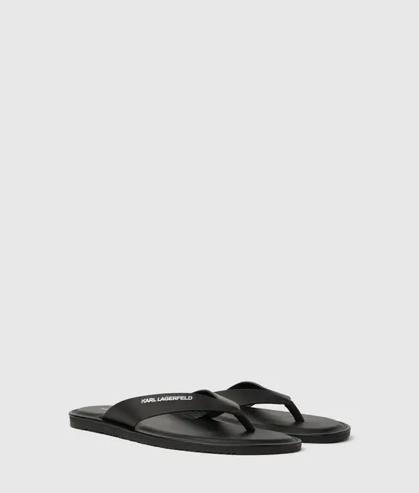 Karl Lagerfeld Kastor Iv Leather Slides - Black