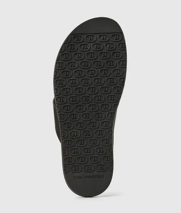 Karl Lagerfeld Kastor Iv Leather Slides - Black