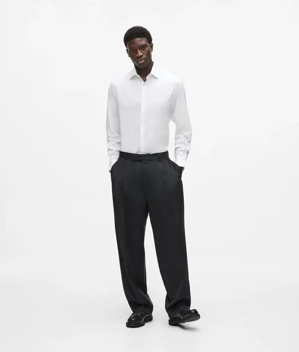 Karl Lagerfeld Tailored Virgin Wool Straight-leg Trousers