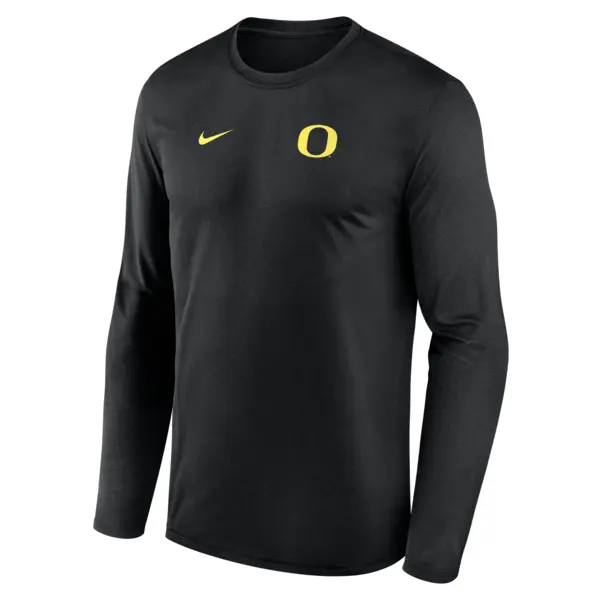 Nike Oregon Sideline Legend Small Logo Dri-fit College Long-sleeve T-shirt - Black