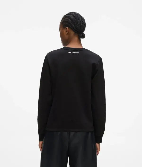 Karl Lagerfeld Signature Faux-pearl Hem Sweatshirt