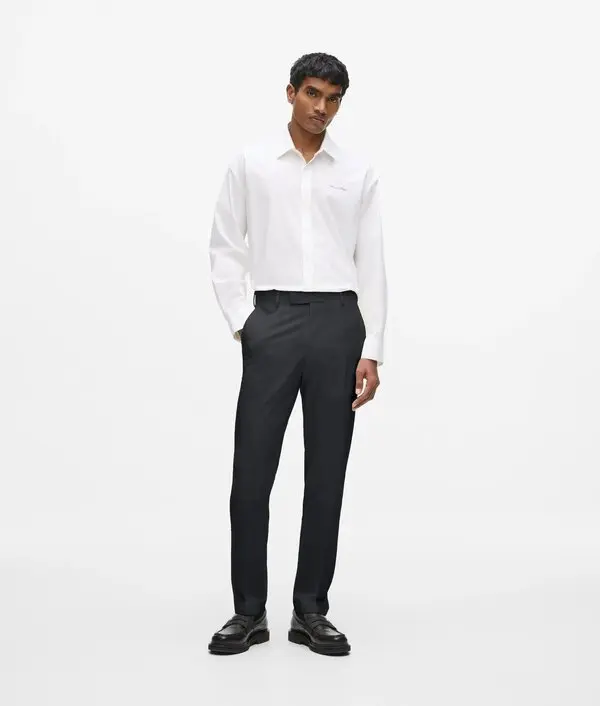 Karl Lagerfeld Wool-blend Tailored Pants - Black
