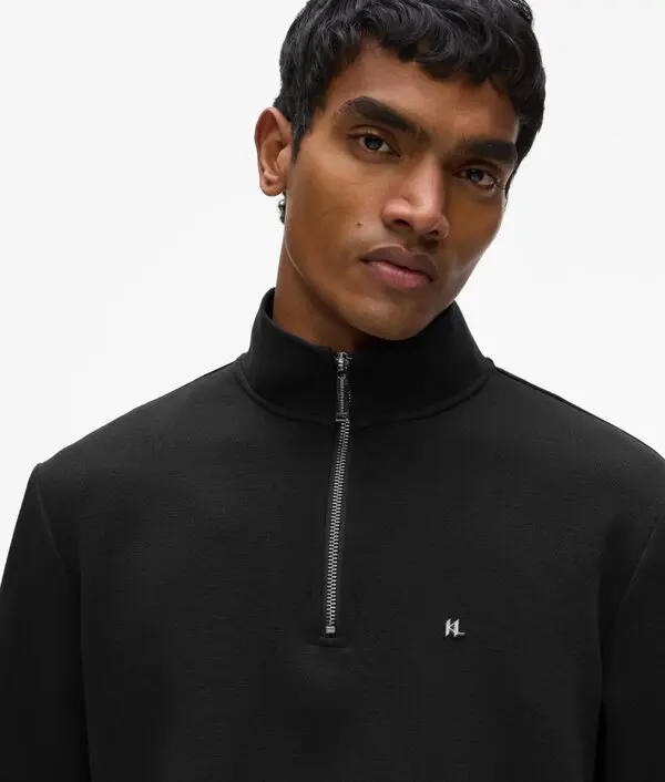 Karl Lagerfeld Quarter-zip Sweatshirt - Black