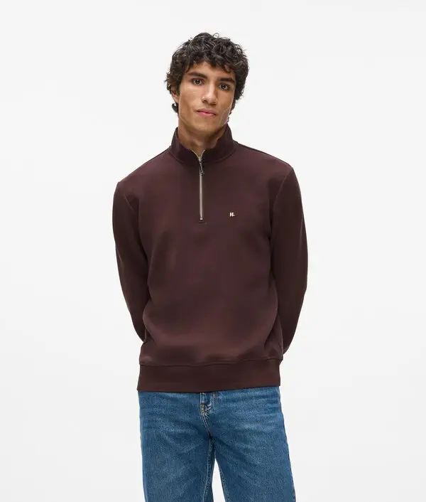 Karl Lagerfeld Quarter-zip Sweatshirt - Fudge