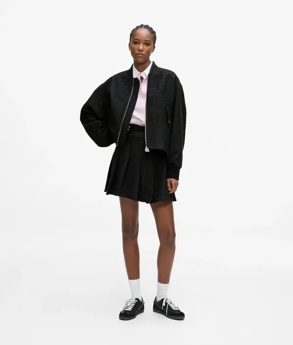 Karl Lagerfeld Ikon Bouclé Bomber Jacket