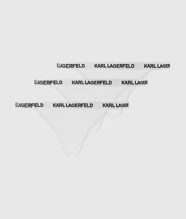 Karl Lagerfeld Logo Brazilian Briefs – 3-pack - White