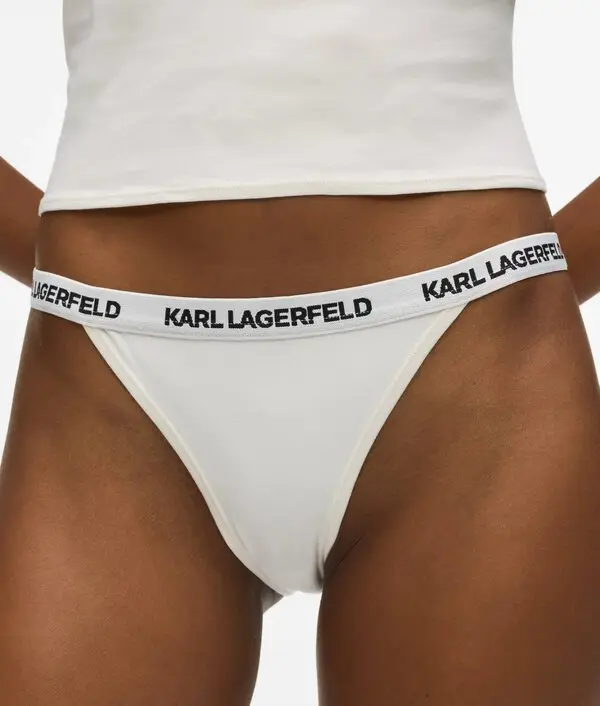 Karl Lagerfeld Logo Brazilian Briefs – 3-pack - White