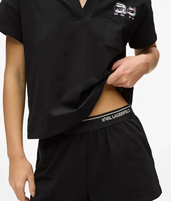 Karl Lagerfeld Ikon Short Pajama Set - Black