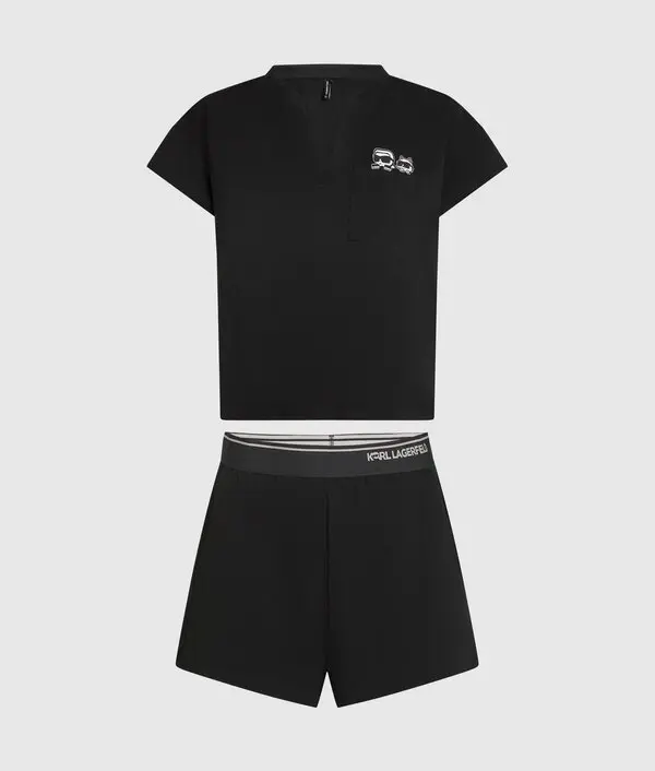 Karl Lagerfeld Ikon Short Pajama Set - Black