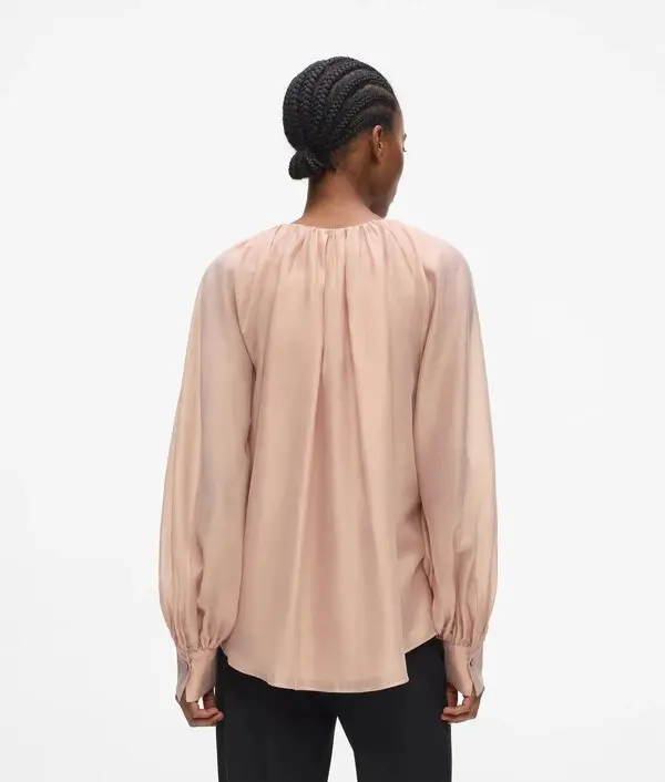 Karl Lagerfeld Gathered Neck Blouse